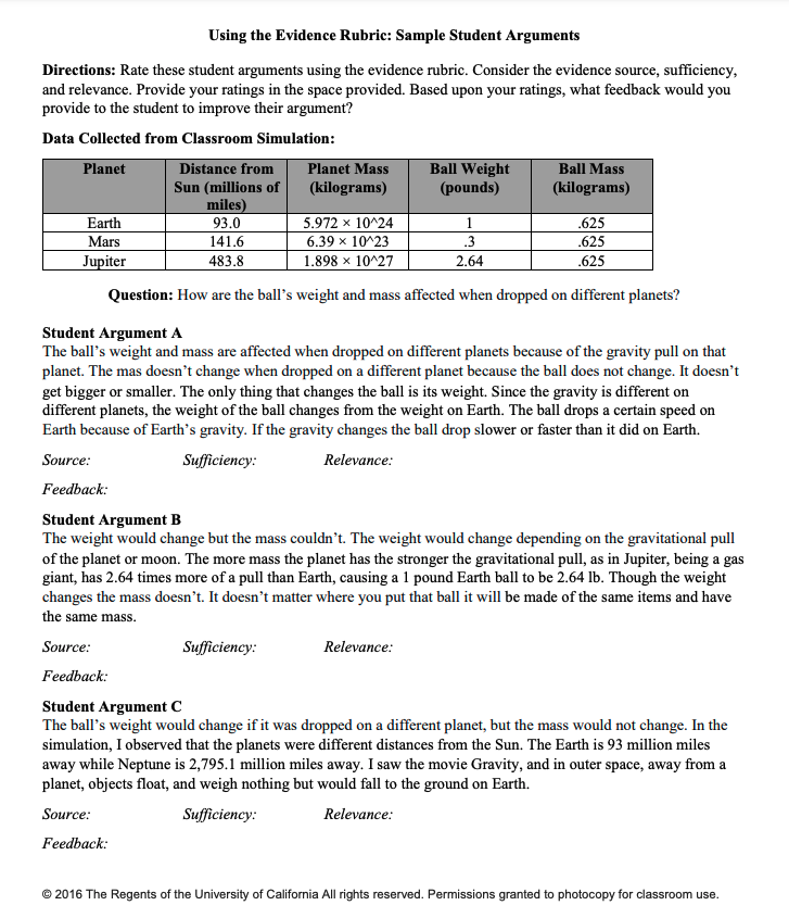 How can you support student use of evidence in a scientific argument ...